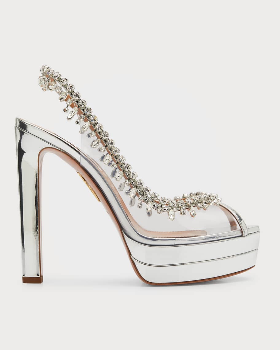Aquazzura Temptation Crystal-Embellished Platform Pumps | Neiman Marcus