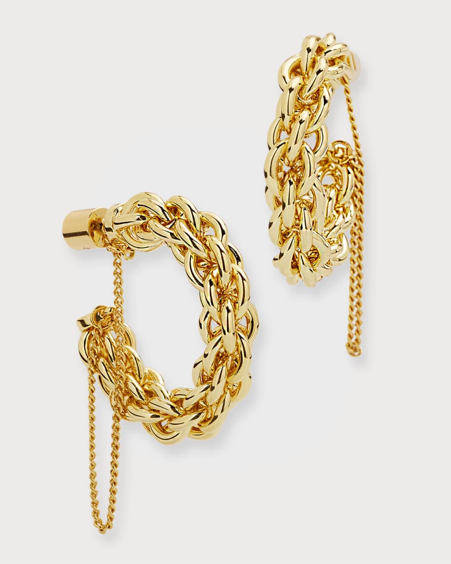 DEMARSON Multi-Chain Dylan Hoop Earrings | Neiman Marcus