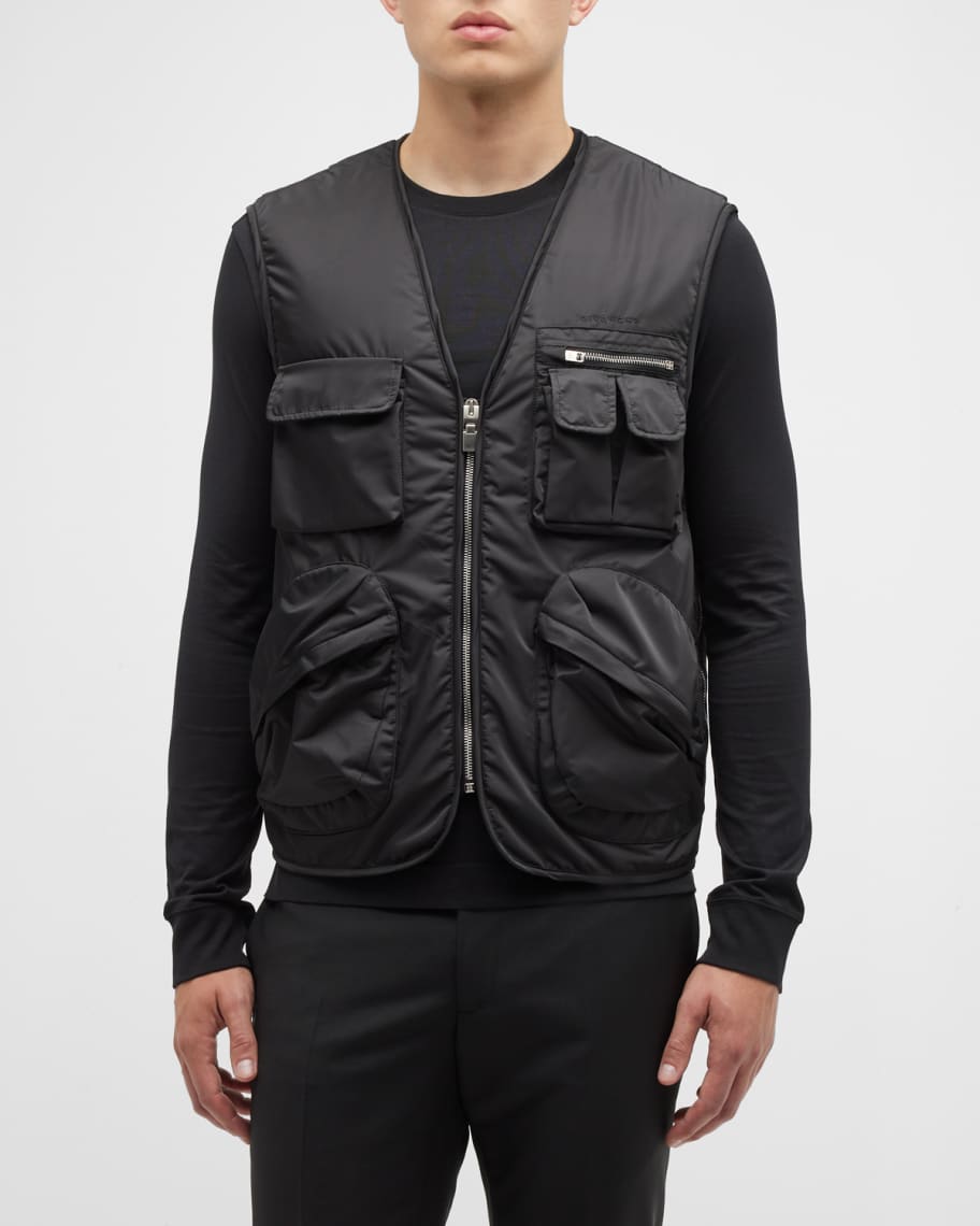 Givenchy Men's Multi-Pocket Zip Vest | Neiman Marcus