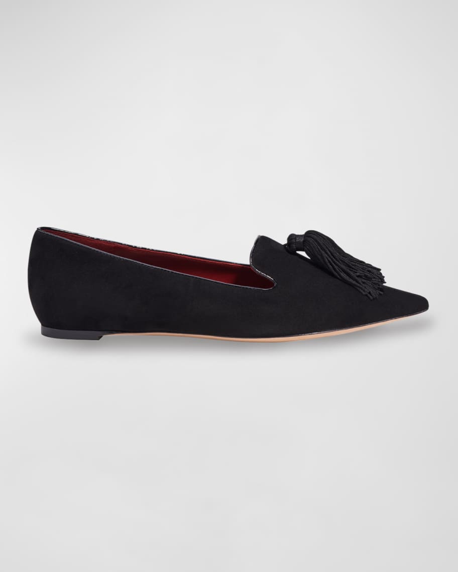 kate spade new york adore tassel pointed suede flats | Neiman Marcus