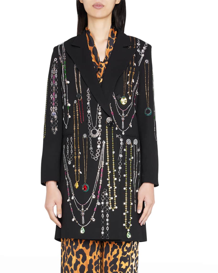 Libertine Necklace Gallery Double-Breasted Coat | Neiman Marcus