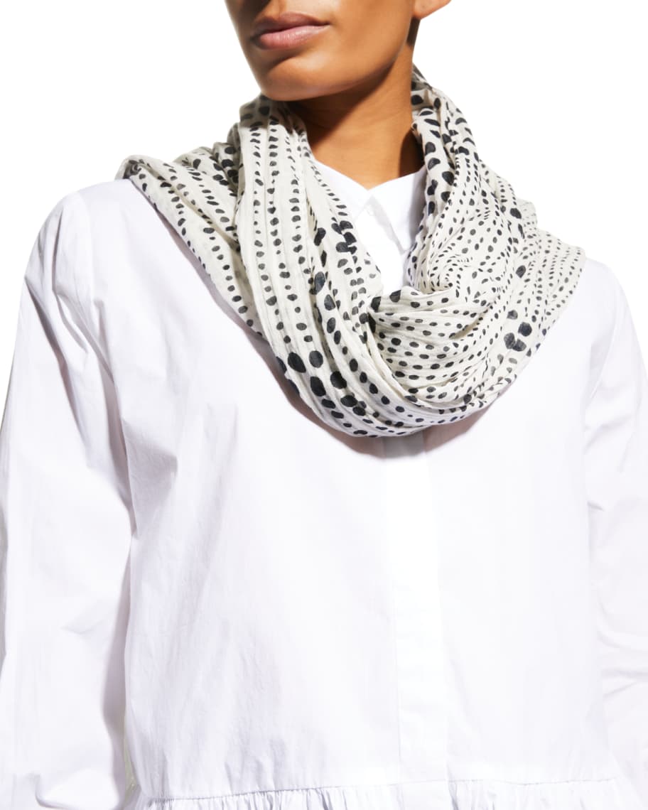 Masai Abell Fringe Polka-Dot Scarf | Neiman Marcus