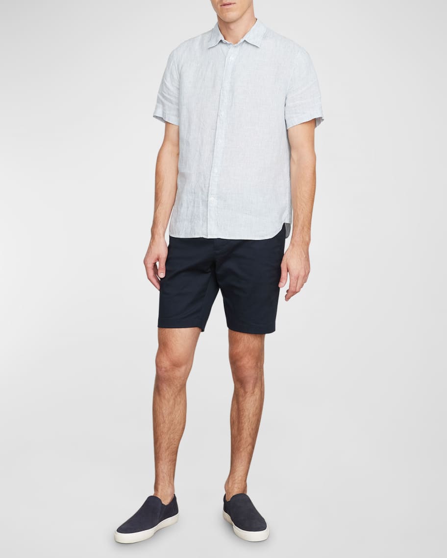 Vince Men's Morningside Striped Linen Sport Shirt | Neiman Marcus