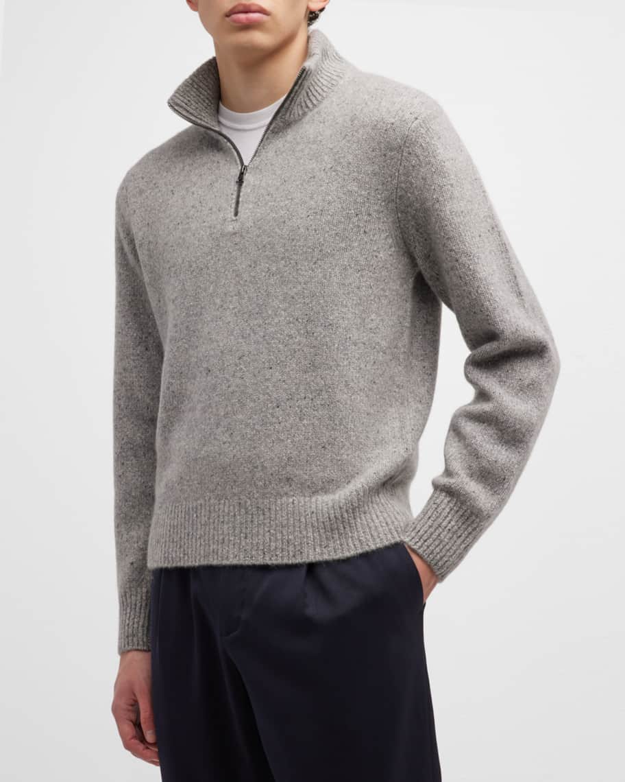 Vince Men's Donegal Quarter-Zip Sweater | Neiman Marcus