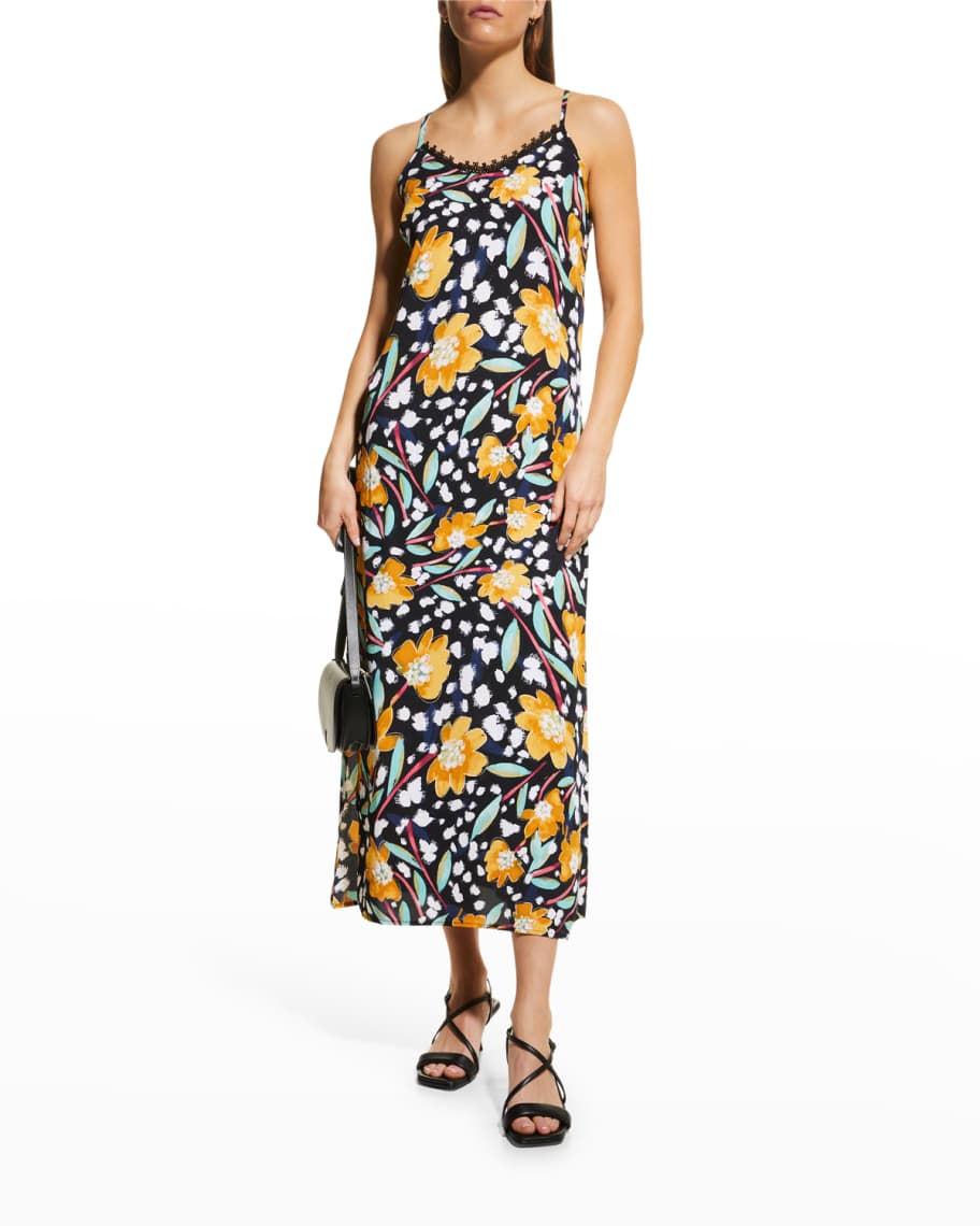 NIC+ZOE Flower Burst Floral-Print Slip Dress | Neiman Marcus