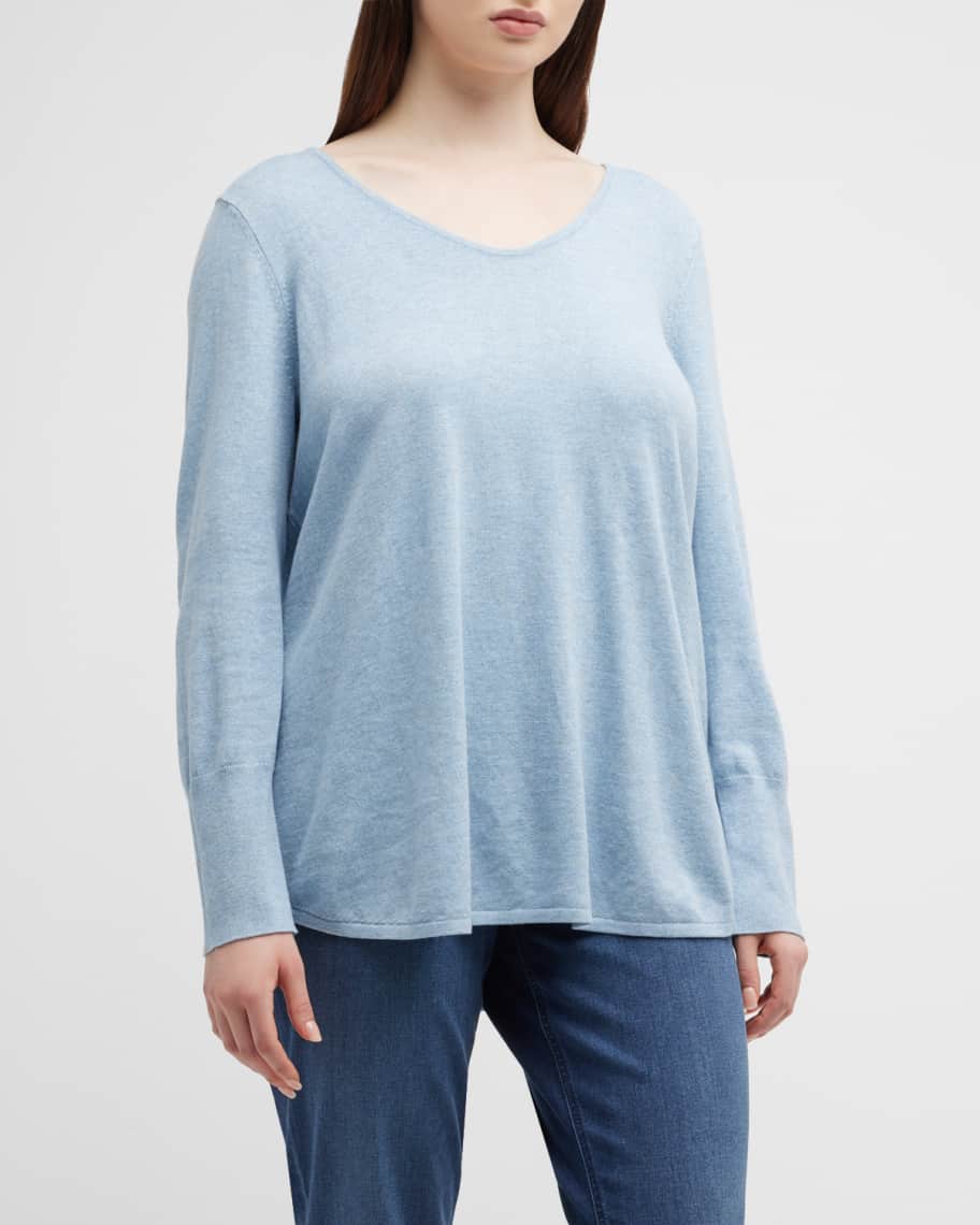 NIC+ZOE Plus Vital Lightweight V-Neck Sweater | Neiman Marcus