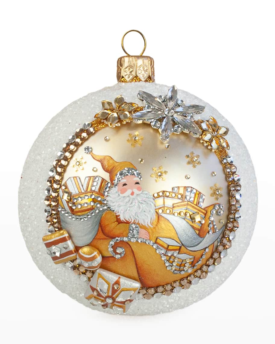 Patricia Breen Golden Christmas Santa Ornament | Neiman Marcus