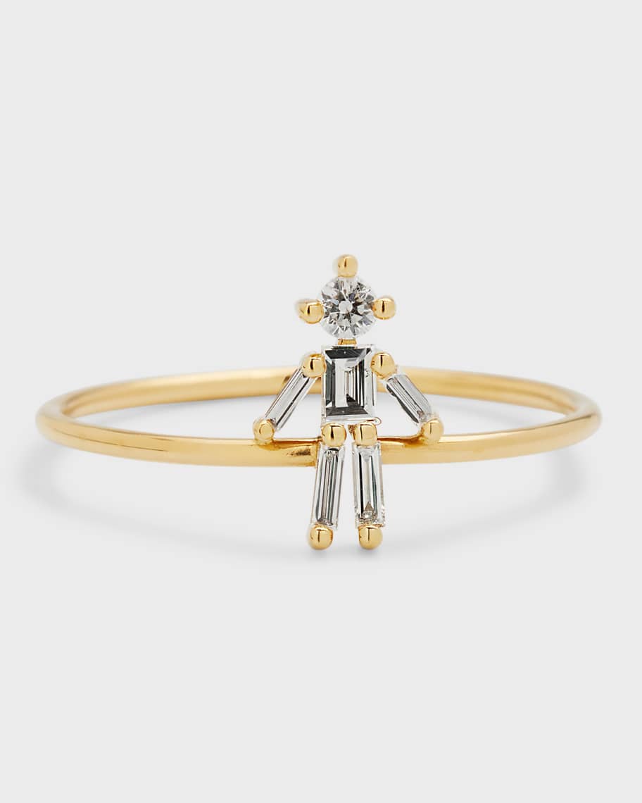 LITTLE ONES PARIS 18K Yellow Gold and Diamonds Boy Ring | Neiman Marcus