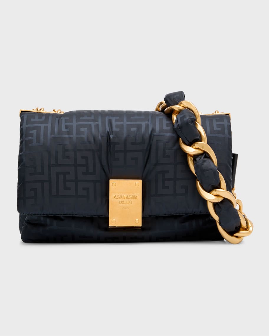 Balmain 1945 Small Monogram Nylon Crossbody Bag | Neiman Marcus