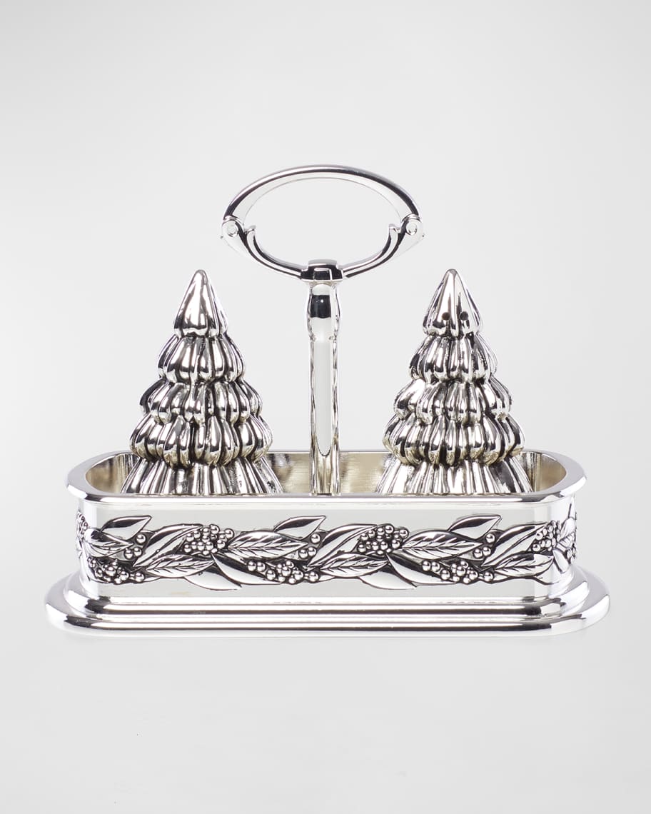 Reed & Barton Christmas Tree Snow Berry Salt & Pepper Caddy | Neiman Marcus