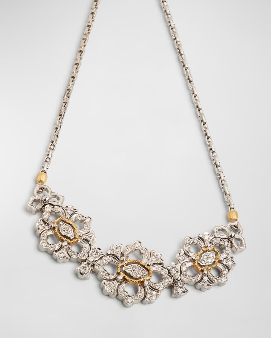 Buccellati Opera 18K Gold Full Pave Necklace | Neiman Marcus