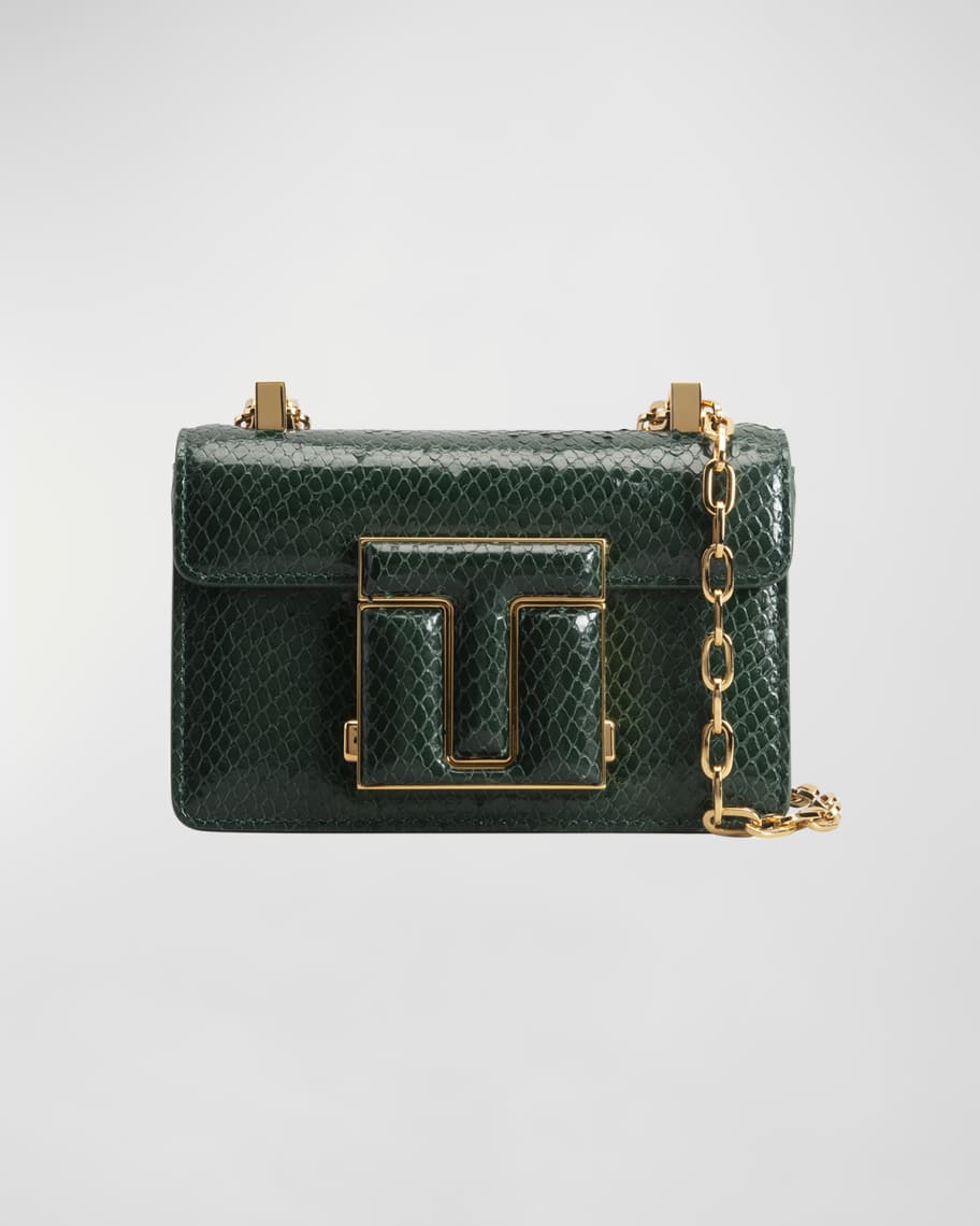 TOM FORD Small Python-Print Chain Shoulder Bag | Neiman Marcus