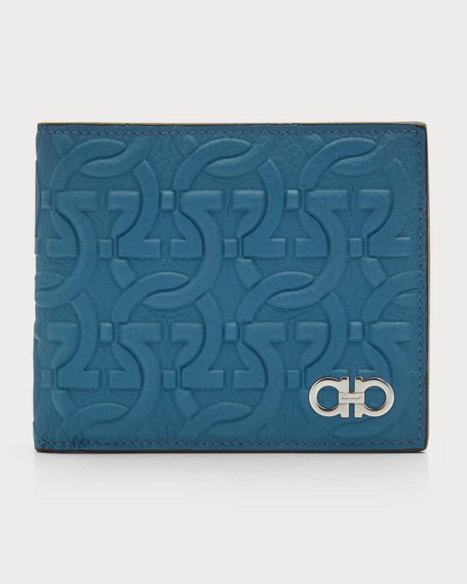 Ferragamo Men's Travel Gancini-Embossed Leather Swivel Card Case ...