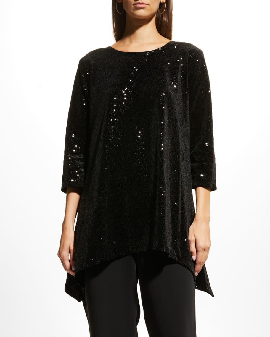 Caroline Rose Side Fall Sequin Tunic | Neiman Marcus