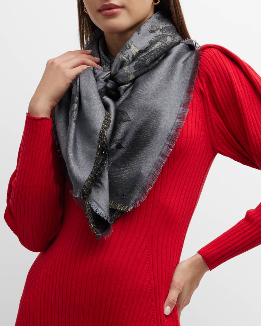 Ferragamo Jaguar Silk-Wool Square Scarf | Neiman Marcus