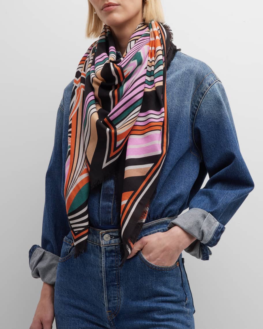 Ferragamo Ribbons Silk & Modal Square Scarf | Neiman Marcus