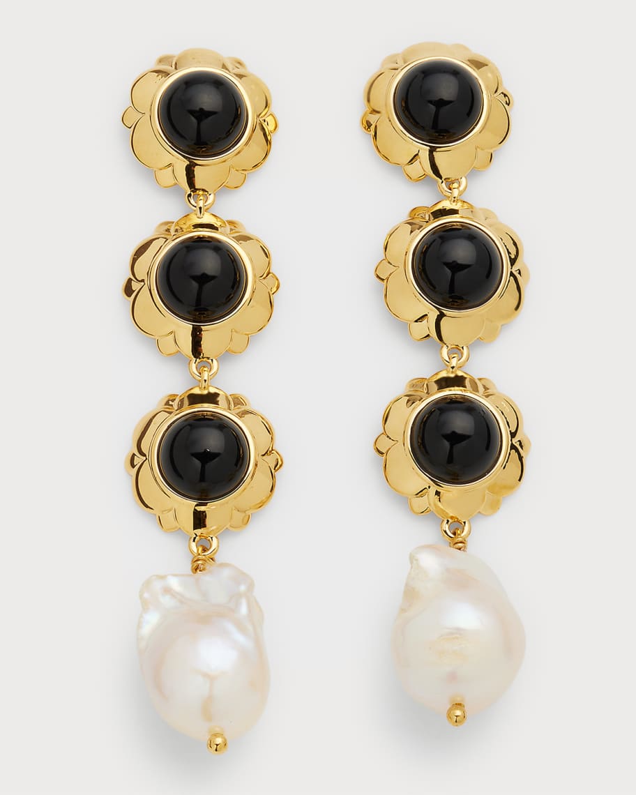 Lele Sadoughi Eva Pearly Linear Earrings | Neiman Marcus