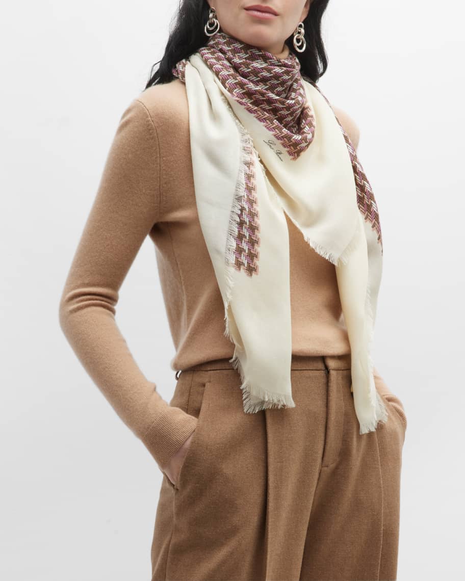Loro Piana Harridge Pike Cashmere-Silk Scarf | Neiman Marcus
