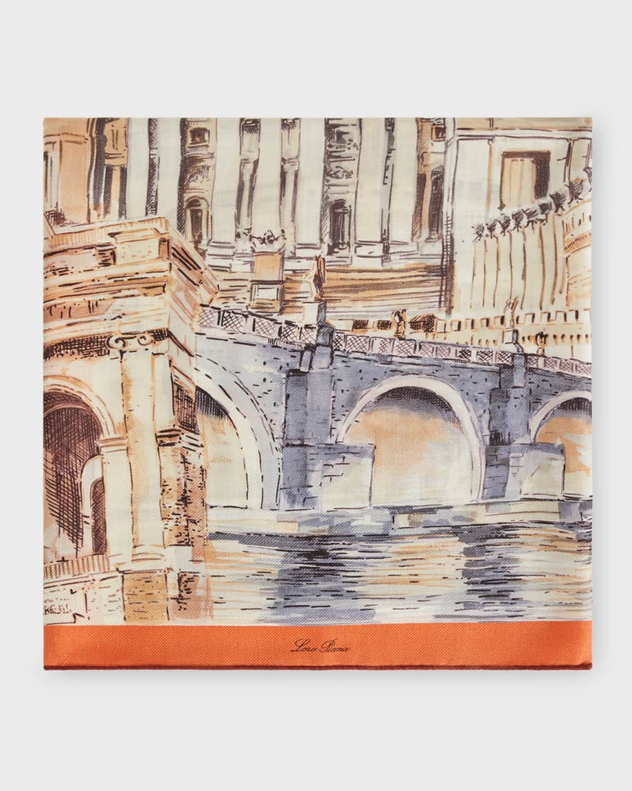 Loro Piana Scenic Motif Cashmere Scarf | Neiman Marcus