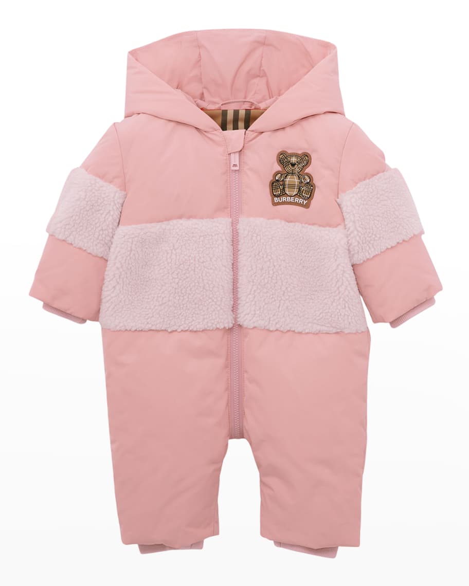Burberry Girl's Ray Silicone Bear Patch Puffer Snowsuit, Size 6M-18M ...