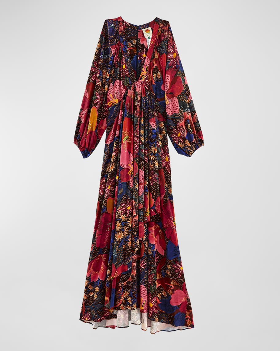 Farm Rio Snake Garden Floral Maxi Dress | Neiman Marcus