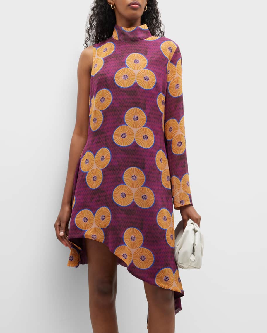 Autumn Adeigbo Cecile One-Shoulder Asymmetric Mini Dress | Neiman Marcus