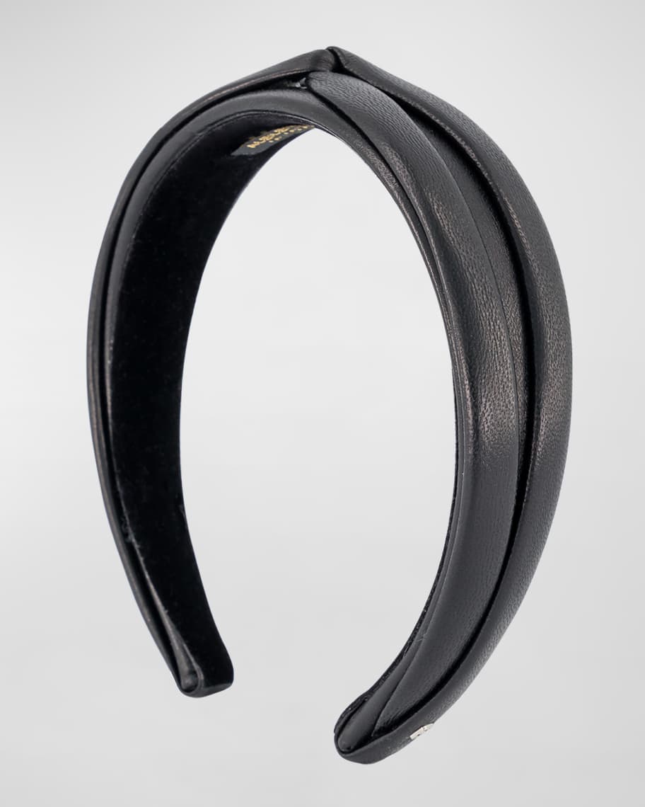 Alexandre de Paris Twisted Lamb Leather Headband | Neiman Marcus