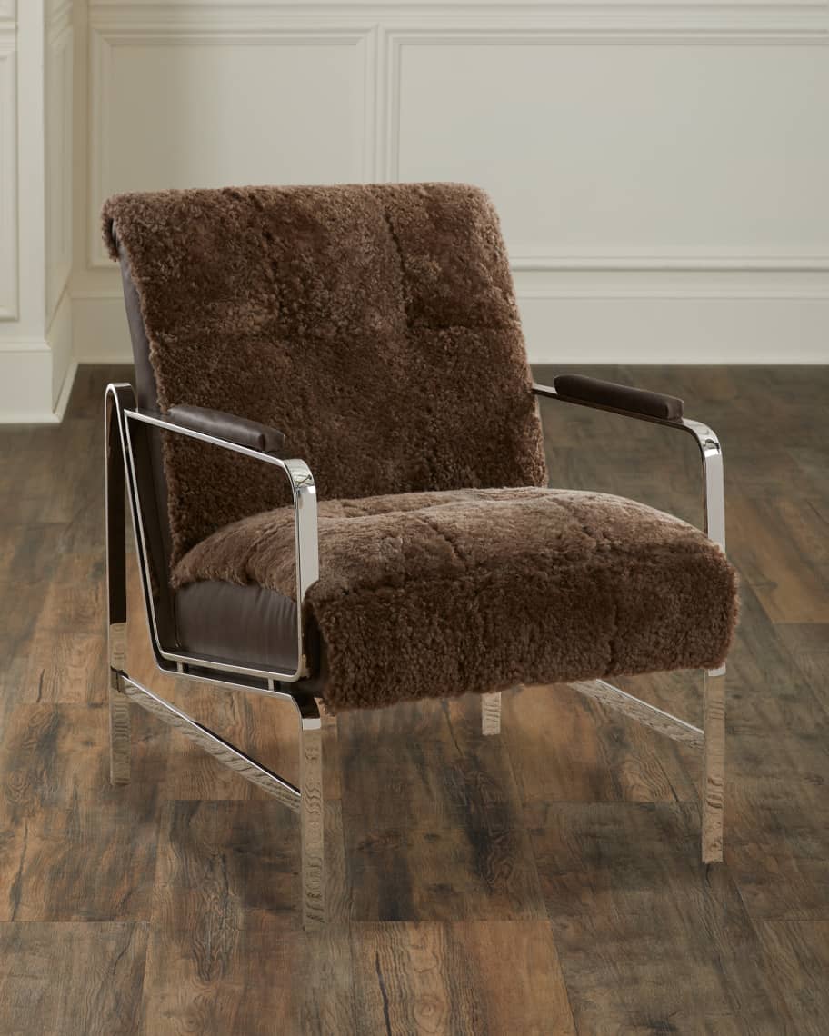 Massoud Trixie Shearling Accent Chair | Neiman Marcus