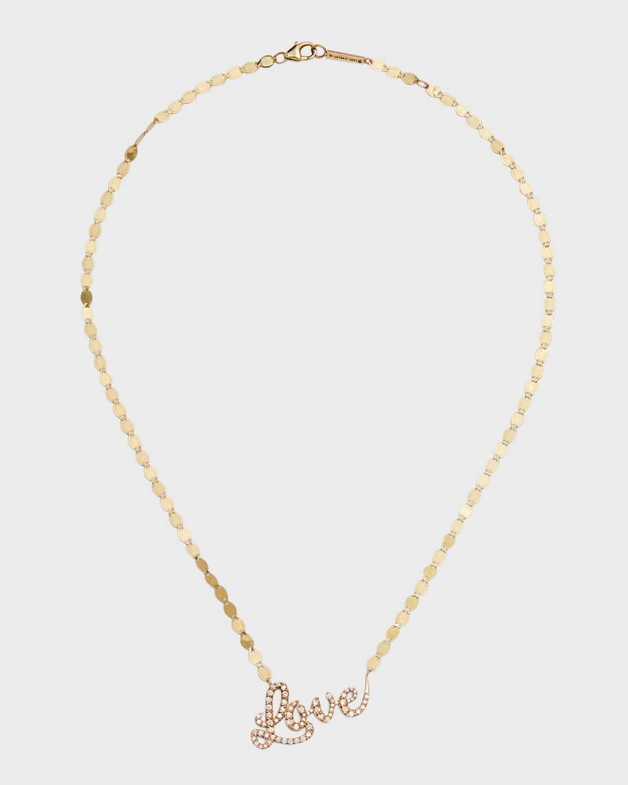 LANA Flawless Cursive "Love" on Chain Necklace | Neiman Marcus