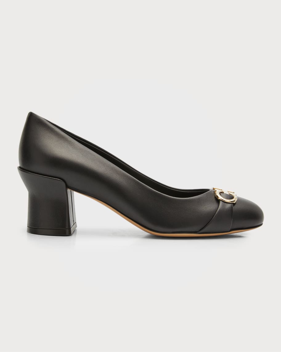 Ferragamo Otilia Lambskin Bit Chain Pumps | Neiman Marcus