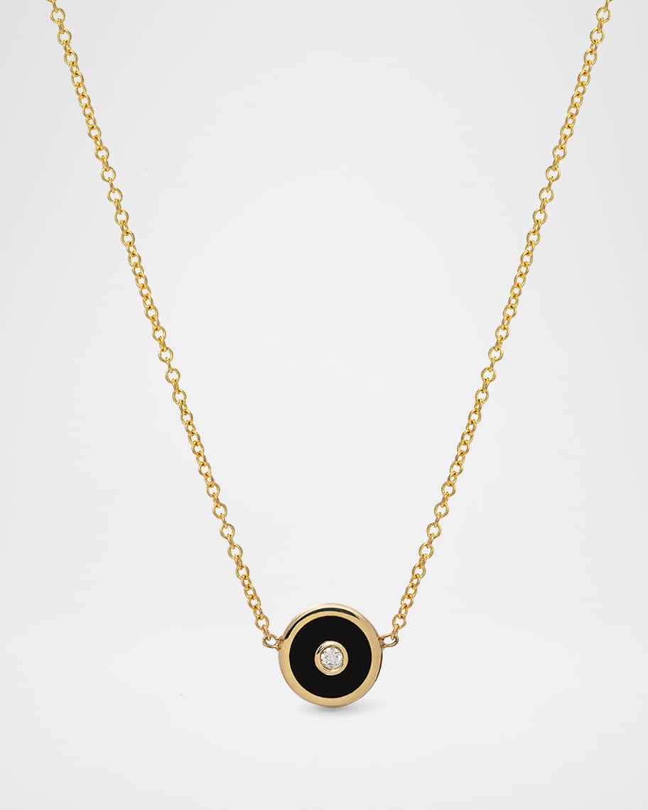 Retrouvai 14K Yellow Gold Mini Onyx Compass Pendant Necklace | Neiman ...