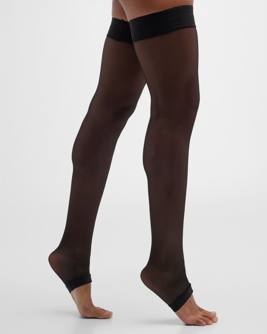 Dolce&Gabbana Logo Hold-Up Stockings | Neiman Marcus