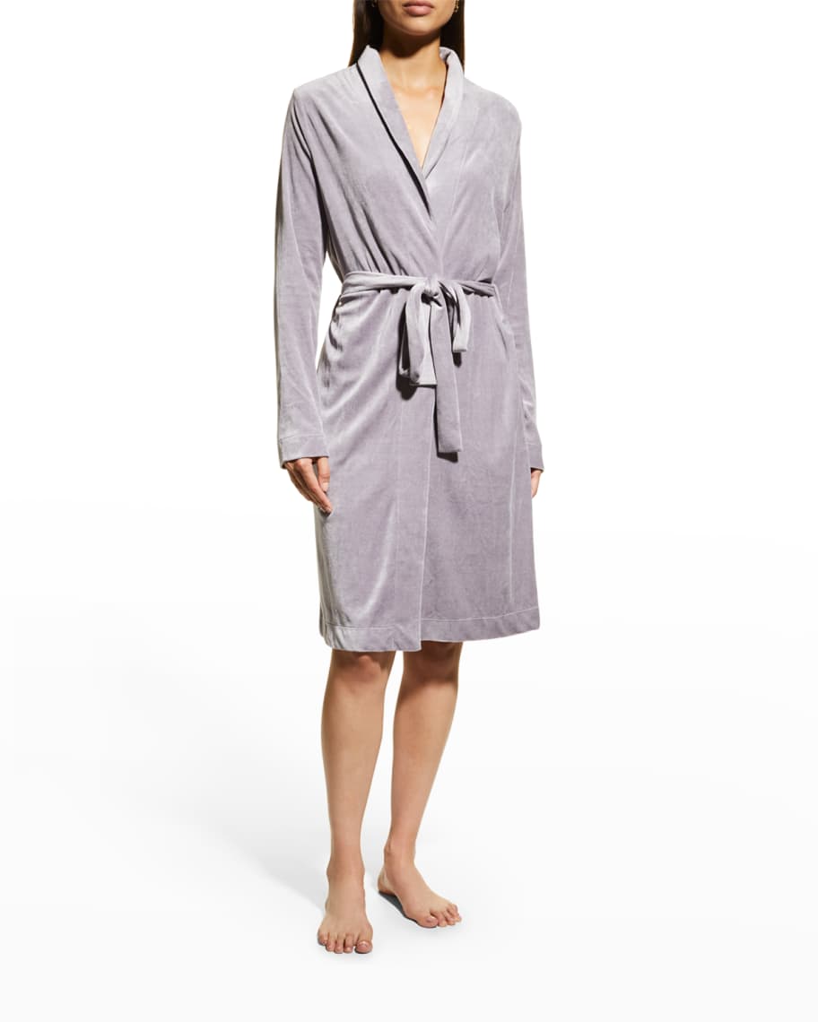 Hanro Favourites Shawl-Collar Velour Robe | Neiman Marcus