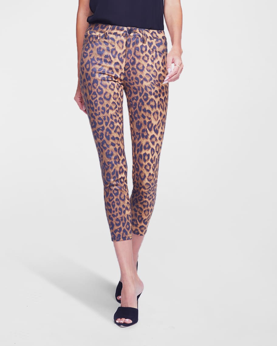 L'Agence Margot Cheetah Cropped Skinny Jeans | Neiman Marcus
