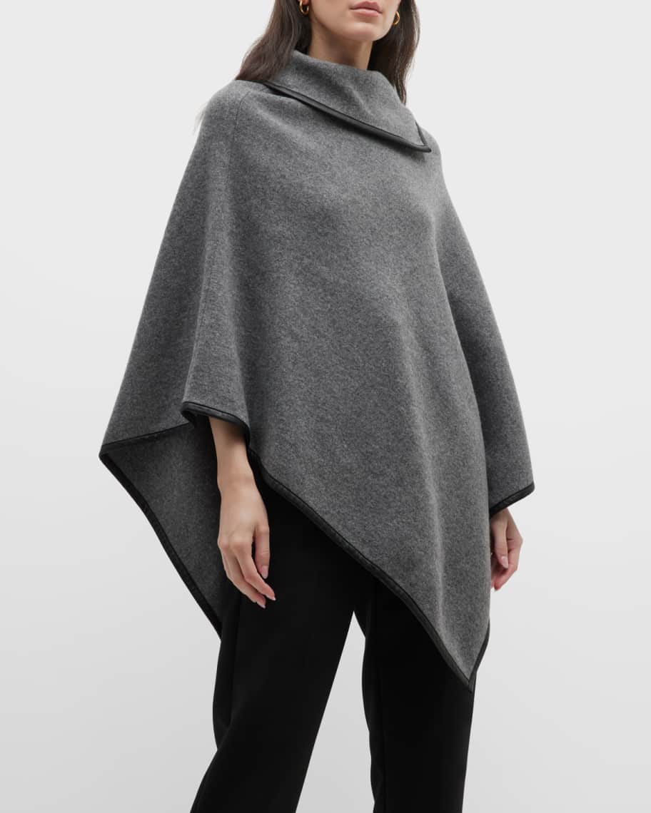 Sofia Cashmere Double-Face Diamond Cashmere Poncho | Neiman Marcus