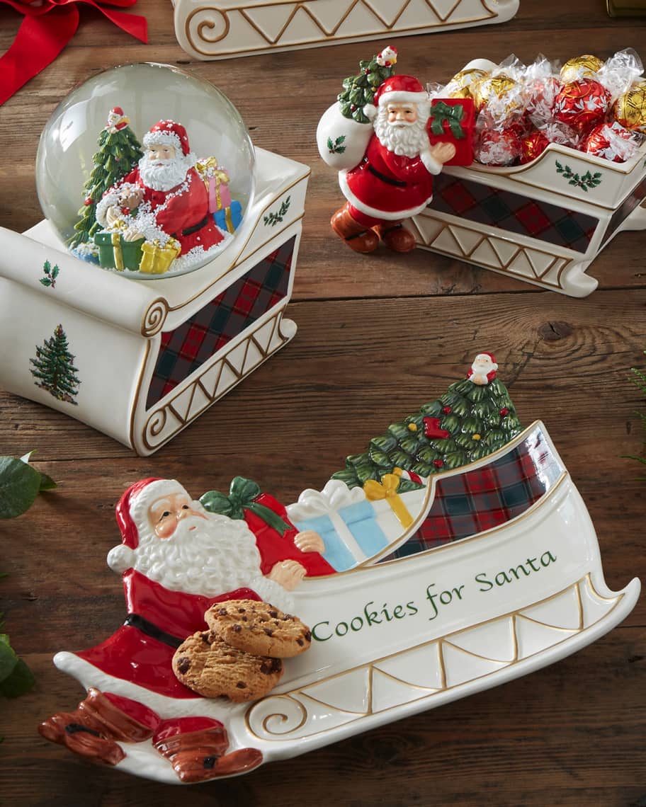Spode Christmas Tree Tartan Figural Santa Sleigh Cookies for Santa ...