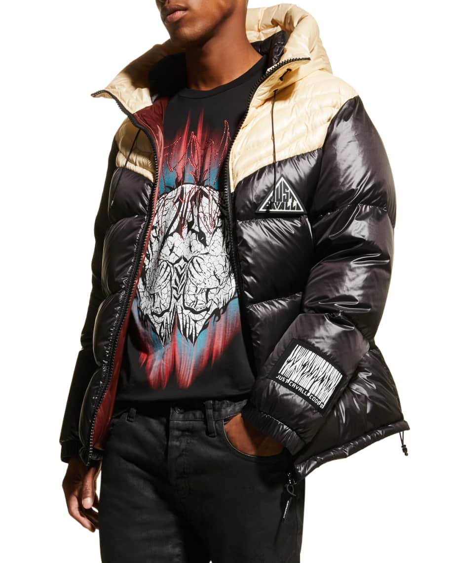 Just Cavalli Men's Colorblock Puffer Jacket | Neiman Marcus