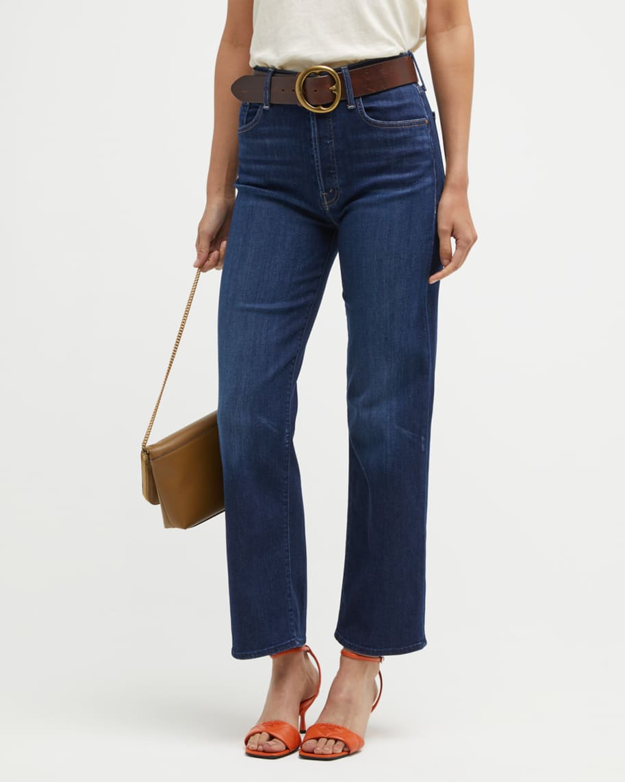 MOTHER The Rambler High-Rise Wide Cropped Jeans | Neiman Marcus