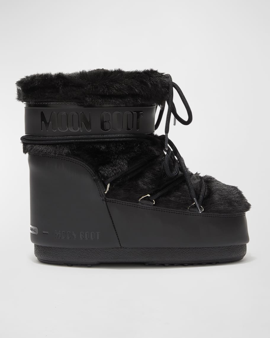 Moon Boot Icon Short Faux Fur Snow Boots | Neiman Marcus