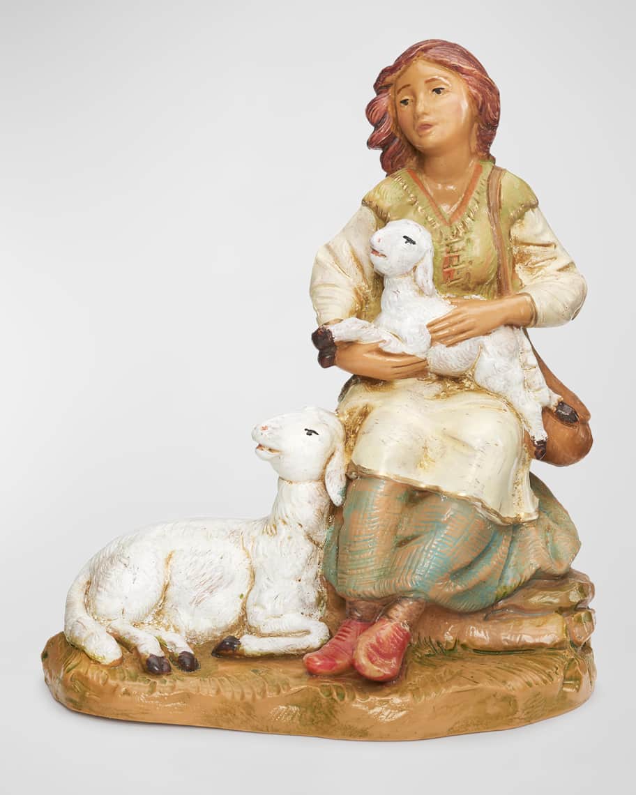 Fontanini 7.5" Scale Nahome, Shepherdess Sitting Nativity Figure ...