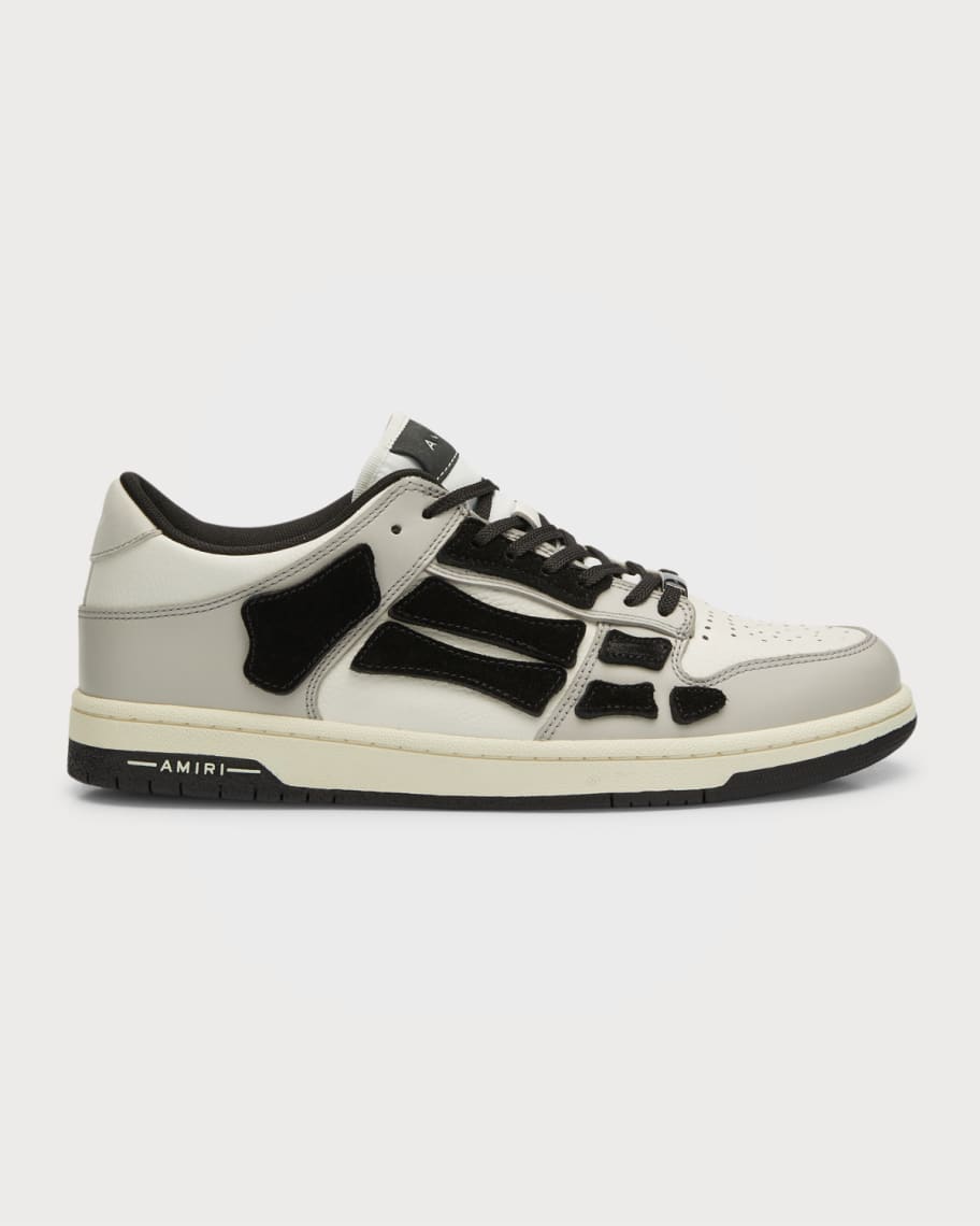 Amiri Men's Skeleton Appliqué Leather Low-Top Sneakers | Neiman Marcus
