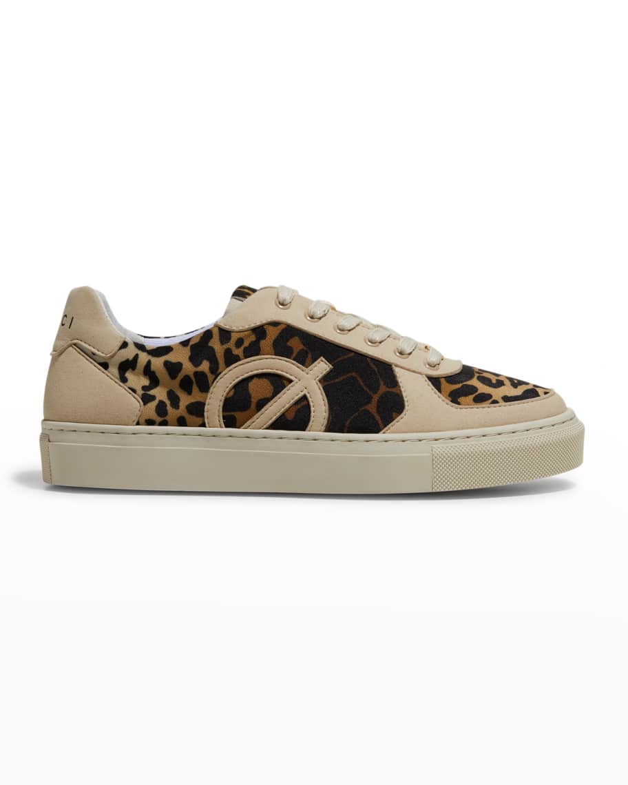 LOCI Seven Vegan Recycled Ocean Plastic Leopard Low-Top Court Sneakers ...