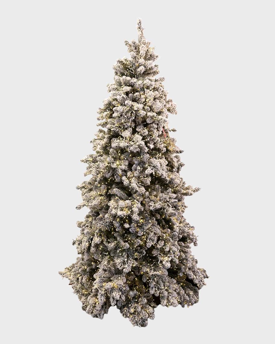 Barcana Snowy Royal Majestic Pine Pre-Lit Christmas Tree w/ Cluster ...