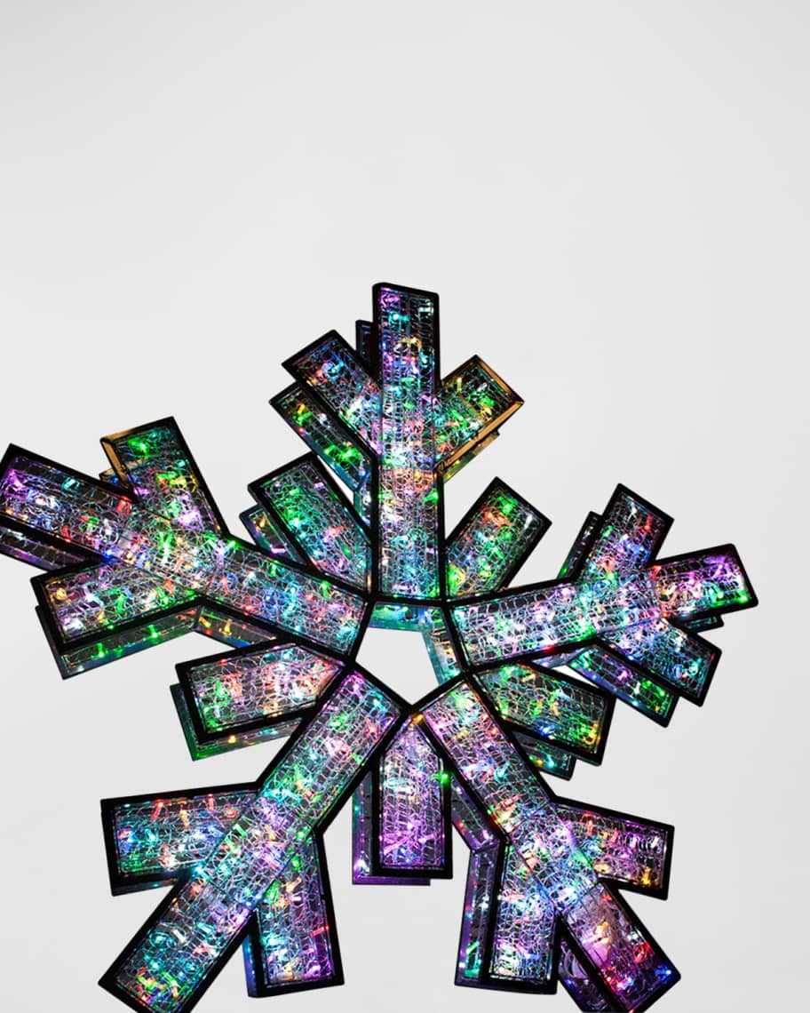 Barcana 3D 2-Sided Snowflake Indoor/Outdoor Decoration with RGB LED ...
