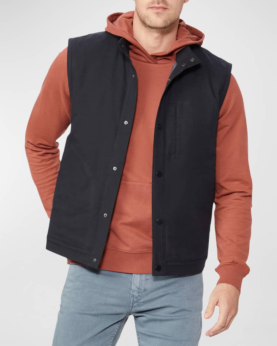 PAIGE Men's Jerrick Solid Canvas Vest | Neiman Marcus