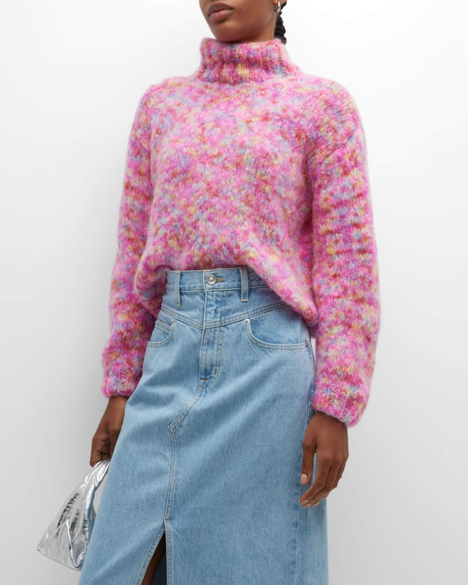 ROSE CARMINE Mottled Turtleneck Sweater | Neiman Marcus
