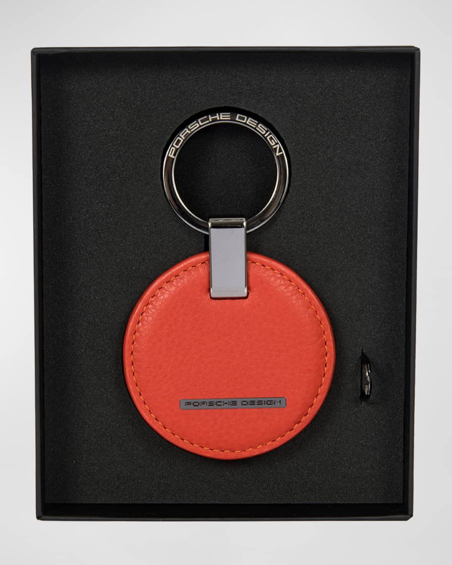 Porsche Design Men's Circle Leather Logo Keyring | Neiman Marcus