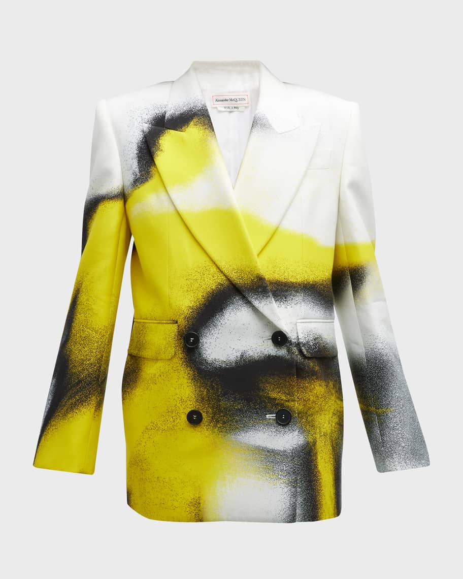 McQueen Printed Boxy Cady Jacket | Neiman Marcus