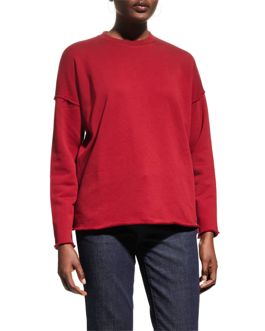 Eileen Fisher Missy French Terry Crewneck Sweater | Neiman Marcus