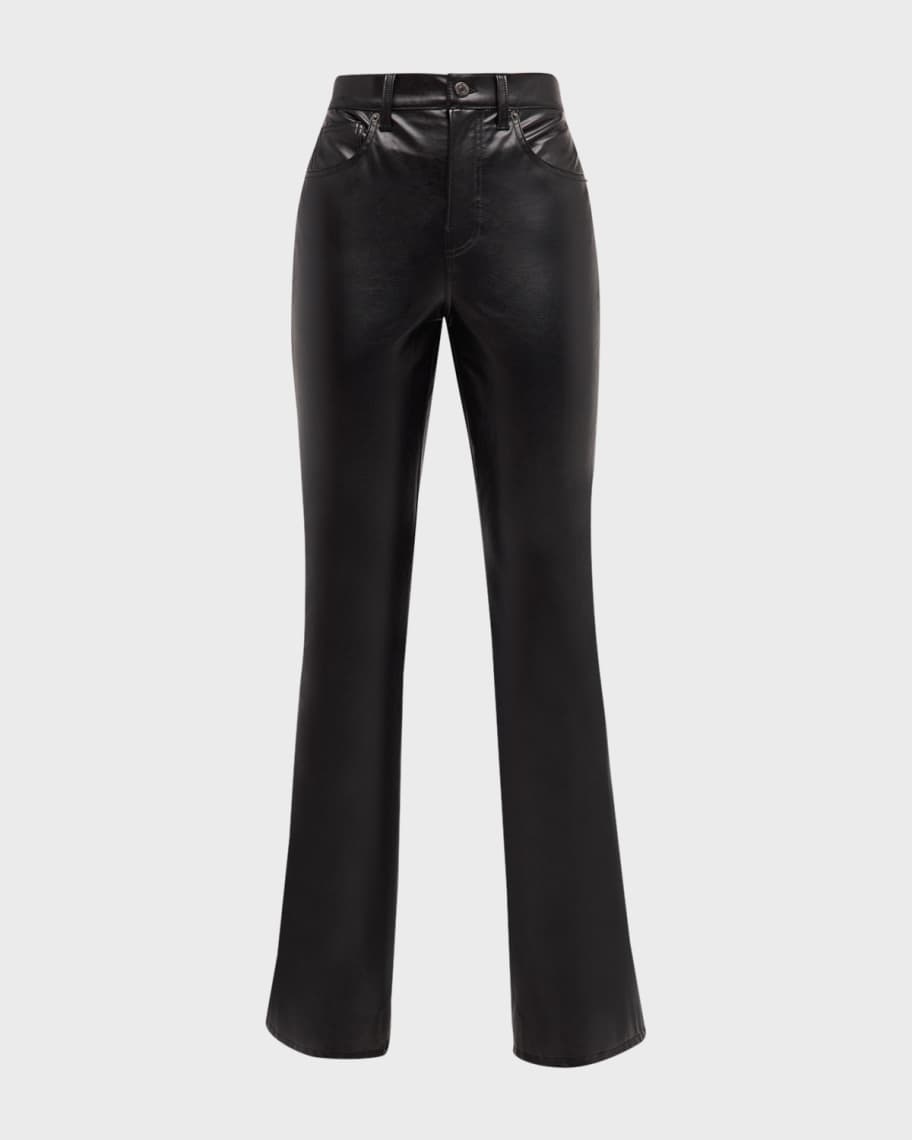 Veronica Beard Beverly High-Rise Skinny Flare Faux Leather Jeans ...